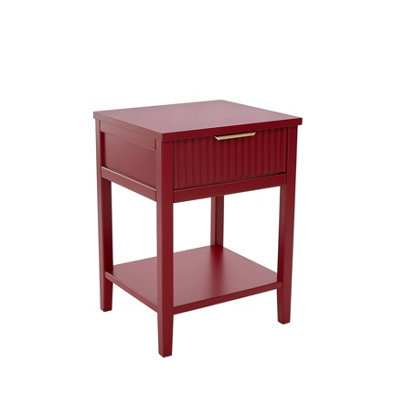 Monti 1 Drawer Red Bedside Table