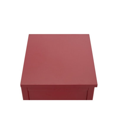 Monti 1 Drawer Red Bedside Table