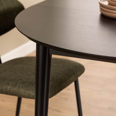 Montreux Round Extending Dining Table in Black 115-154 cm Included 4 ...