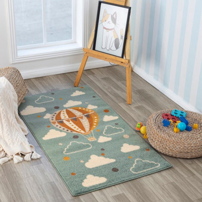 MONTY Kids Modern Multicolour/Blue/Bedroom Area Rug 80 x 150 cm