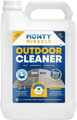 Monty Miracle Fast Patio Cleaner - 5 Litre Outdoor & Garden Surface ...