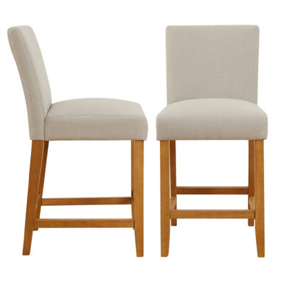 Monty Natural Linen Fabric Bar Stool Modern Minimalist Design Natural ...