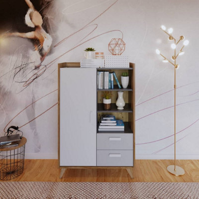 MOOD-04 - Modern and Spacious Highboard Cabinet with Drawers and ...