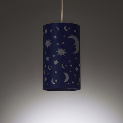 Moon and Stars Ceiling Light Shade Moonlight Childrens Room Midnight ...