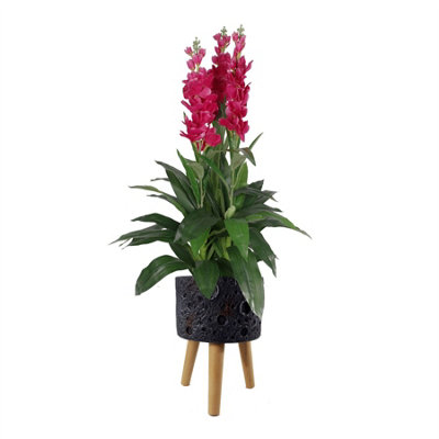 Moon Black Planter with Stand 35cm x 24cm