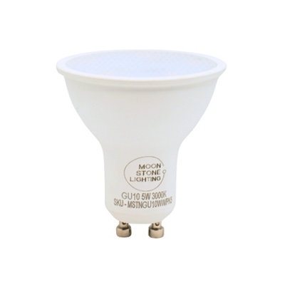 Moonstone LED GU10 Warm White 5W LED Lamps 370lmns Non-Dimmable 5 Pack