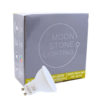 Moonstone LED GU10 Warm White 5W LED Lamps 370lmns Non-Dimmable 5 Pack