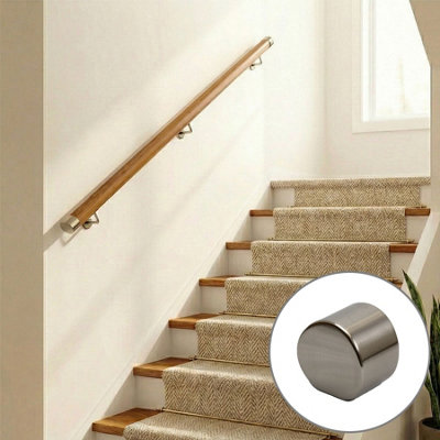 Mopstick Brushed Nickel 54mm Handrail End Cap 2 Pack - Traditional ...