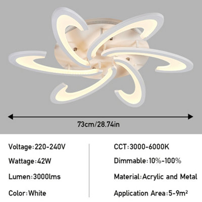 Morden Curve Windmill Shape Metal and Acrylic Energy Efficient Semi ...