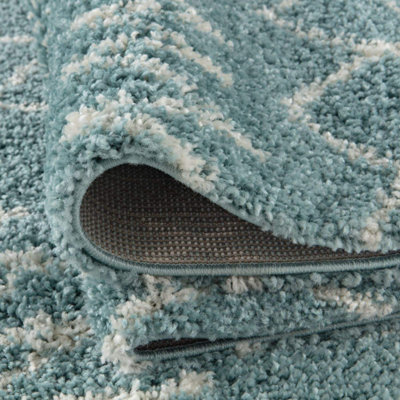 Moroccan Shaggy Rugs and Runners Soft Fluffy Tribal Design High Pile ...