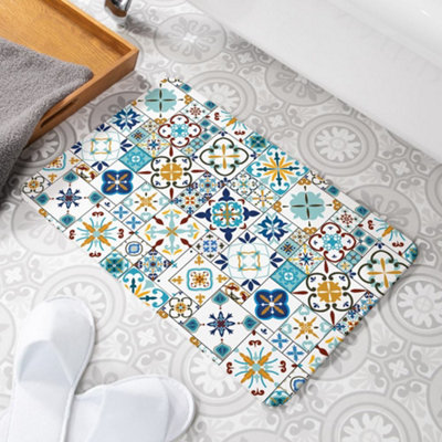 Moroccan Tile Stone Non Slip Bath Mat