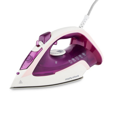 Morphy Richards Steam Flow 2400W Turbo Steam Iron Pink/White