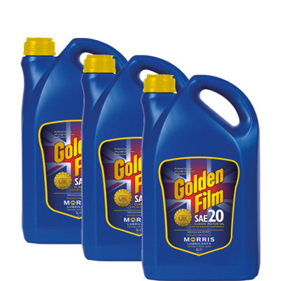 Morris Golden Film SAE 20 Classic Motor Oil for Petrol & Diesel Engines 3x5L