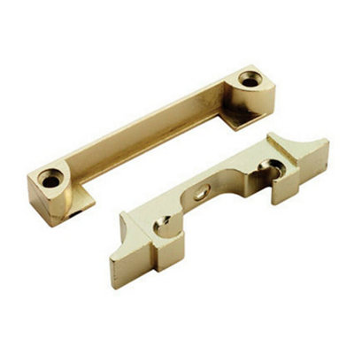 Mortice Tubular Latch Rebate Kit For Double Doors 13 x 22mm Electro Brassed