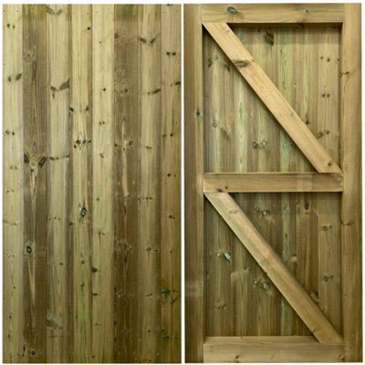 Mortise & Tenon Side Gate Ruby Clovelly Pressure Treated Wooden Garden Gate