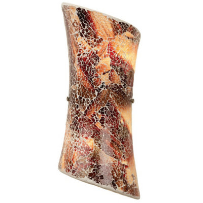 Mosaic Mirror Wall Light Red Brown Glaze Glass Shade Pretty Dimming ...