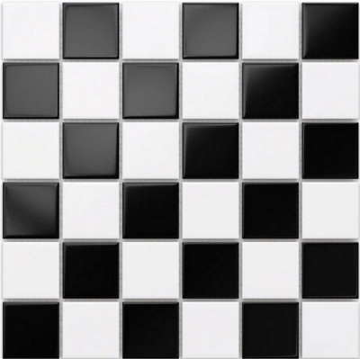 Mosaic tile sheet in ceramic on mesh 30.2cm x 30.2cm - Original Chaturanga