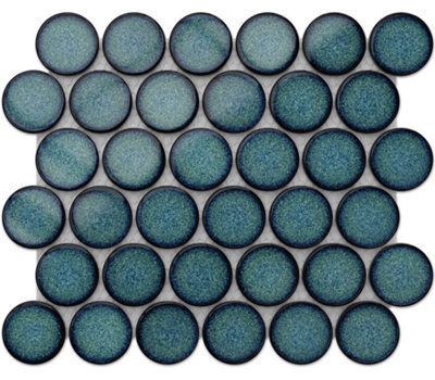 Mosaic tile sheet in ceramic on mesh 30.6cm x 26.5cm - Adriatic Breeze