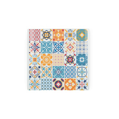 Mosaic Tiles Glass Pot Stand/Trivet - Multicolour Worktop Saver/Cutting ...