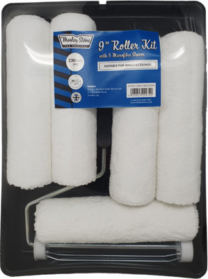 MOSLEY STONE 9" 3 SLEEVE MICROFIBRE ROLLER SET | DIY at B&Q