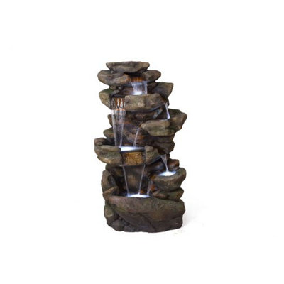 Mossley Rockfalls Colour-Changing Led'S Mains Power Water Feature With ...