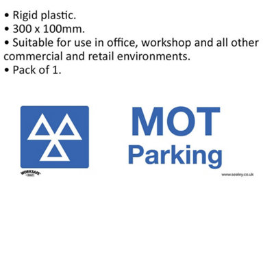 MOT PARKING HEALTH AND SAFETY SIGN - DURABLE RIGID PLASTIC WARNING ...