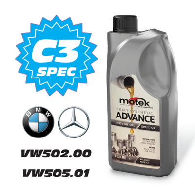 Motek Advance C3 5w30 Fully Synthetic 1 Litre Engine Oil | DIY at B&Q