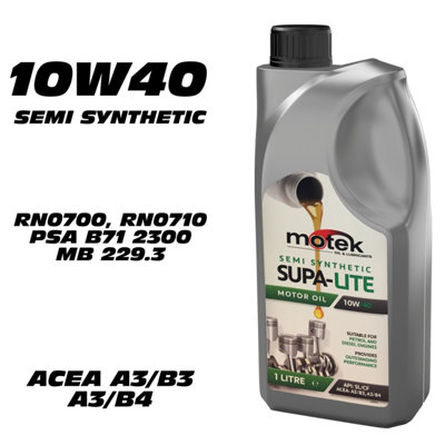 Motek Supa-Lite 10w40 Semi Synthetic 1 Litre Engine Oil | DIY at B&Q