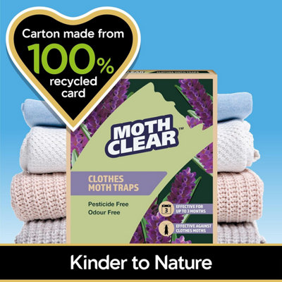 Moth Clear Clothes Moth Trap Easy to Use Non Toxic Adhesive Protects ...