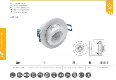 Motion Sensor 360 Degree Recessed PIR Ceiling Occupancy Detector Light ...