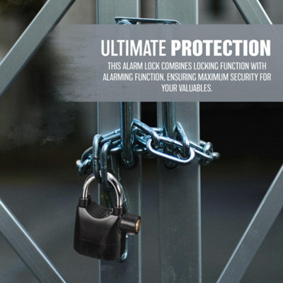 Motion Sensor Alarm Padlock Shed Garage Alarmed Heavy Duty Wireless ...