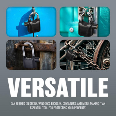 Motion Sensor Alarm Padlock Shed Garage Alarmed Heavy Duty Wireless ...