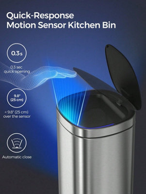Motion Sensor Kitchen Bin 50L, Automatic Rubbish Bin, Trash Bin, Multi ...