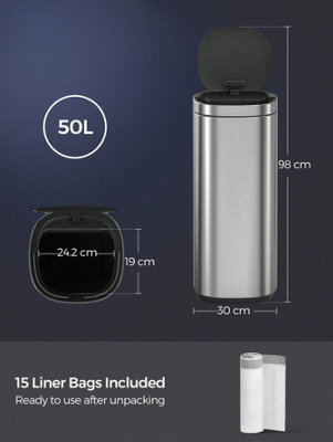 Motion Sensor Kitchen Bin 50L, Automatic Rubbish Bin, Trash Bin, Multi ...