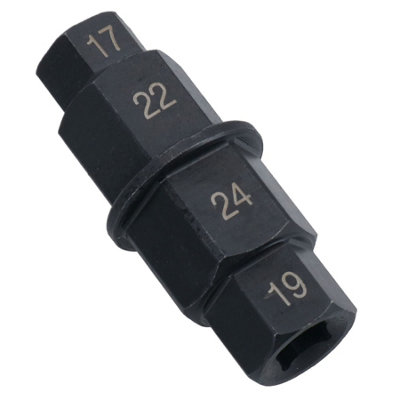 MOTORCYCLE BIKE FRONT WHEEL SPINDLE TOOL ADAPTOR HEX 3/8IN DRIVE 17 19 ...