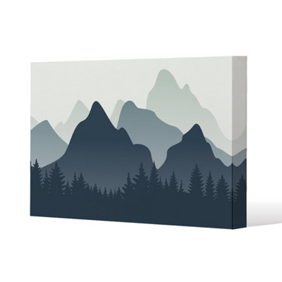 mountain landscape illustration (Canvas Print) / 61 x 41 x 4cm
