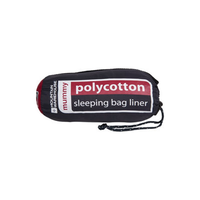 Mountain Warehouse Polycotton Mummy Sleeping Bag Liner Grey (One Size)