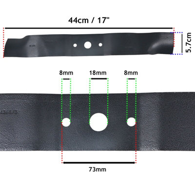 Mountfield Lawnmower Blade SP454 SP184 SP474 HP454 HP184 44cm 181004365/3