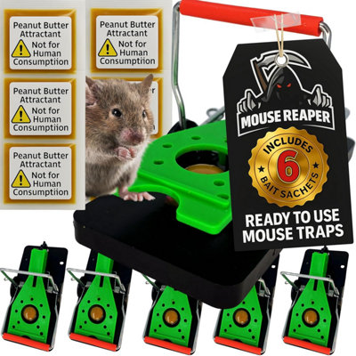 Mouse Trap, 6 Pack Heavy Duty Reusable Snap Traps that Kill Instantly ...