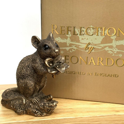 Mouse with Flower figurine from the Leonardo Reflections Bronzed range ...