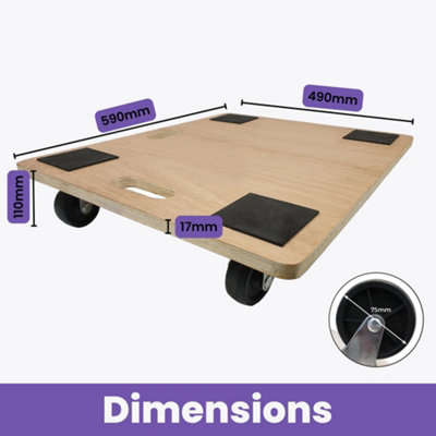 Move-It Large Dolly With Grip Pads, Heavy-Duty Anti-Slip Transport ...