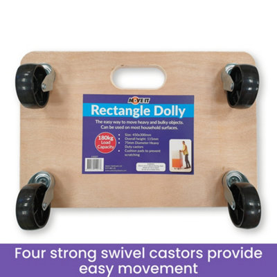 Move-It Plywood Dolly Trolley With Grip Pads, 45x30cm Heavy-Duty Anti ...