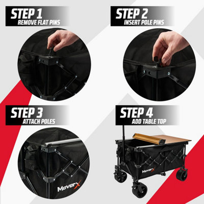 MoverX 200L Folding Camping Table Trolley & Wagon