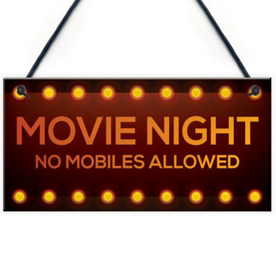 MOVIE NIGHT SIGN Cinema Room Man Cave Plaque Home Decor Keepsake