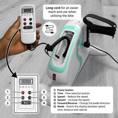 MP Essentials Motorised Electric Mini Exercise Bike Pedal Exerciser ...