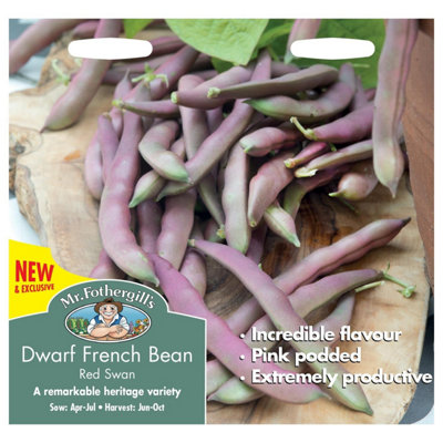 Mr. Fothergills Dwarf French Bean Red Swan Seeds