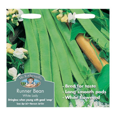 Mr. Fothergills Runner Bean White Lady Seeds