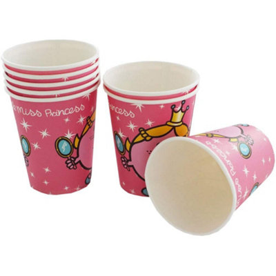 Mr Men Little Miss Princess Disposable Cup (Pack of 8) Pink (One Size ...