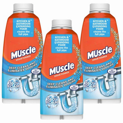 Mr Muscle drain foamer deep cleans and eliminates odours 500ml x 3