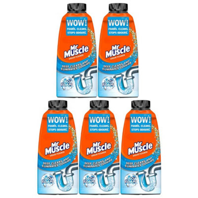 Mr Muscle drain foamer deep cleans and eliminates odours 500ml x 5